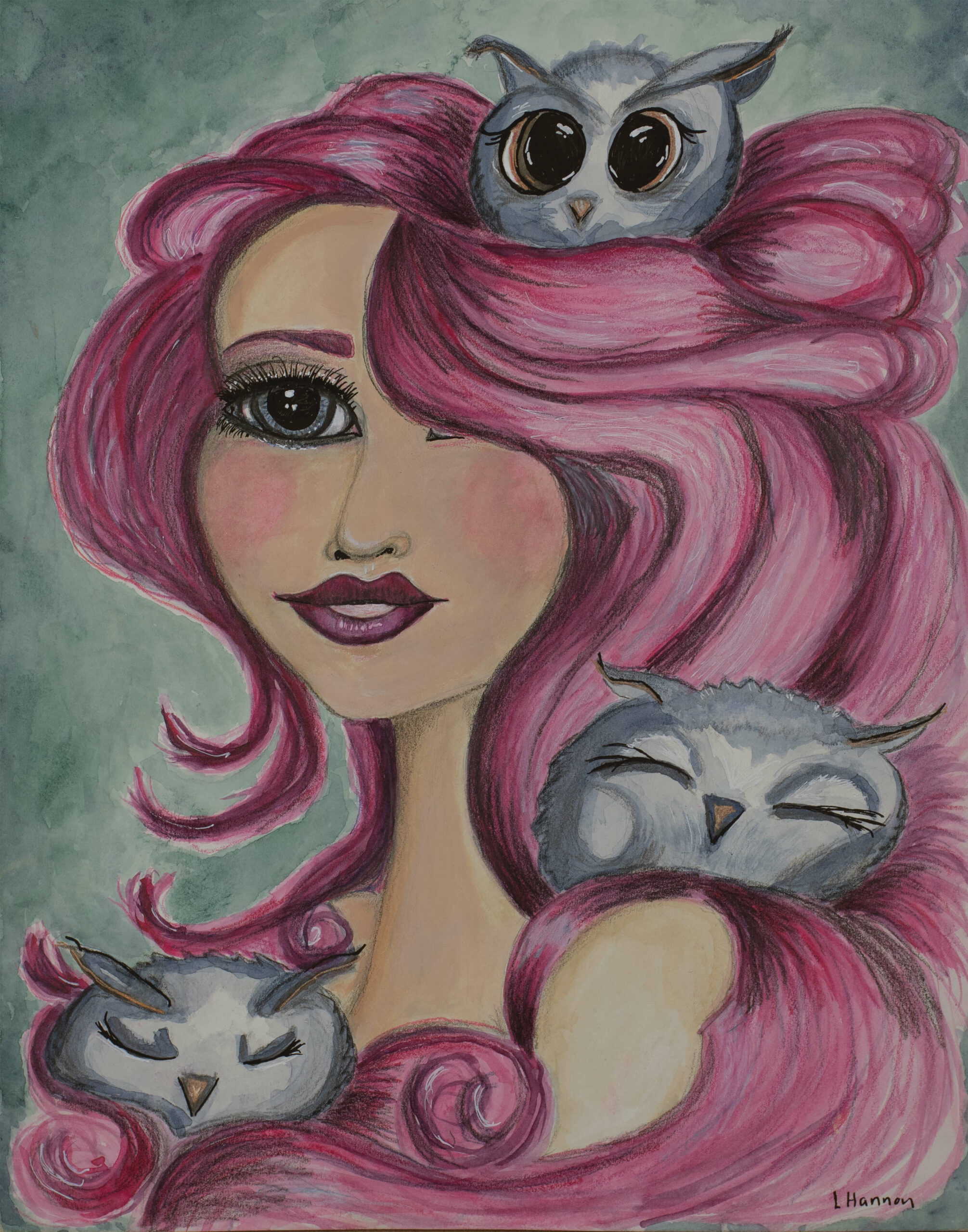 Pink Lady - Prints - Linda Hannon Art